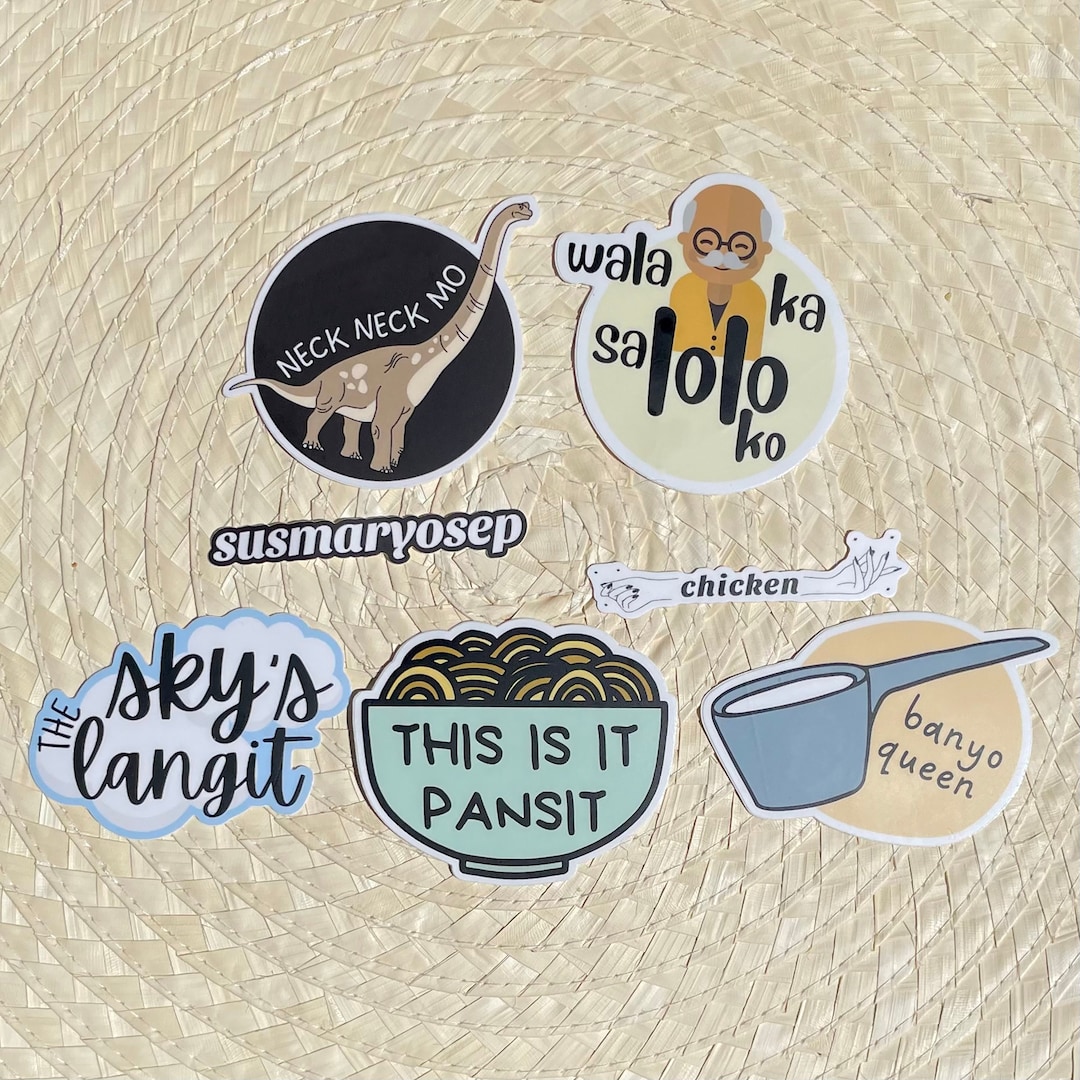 Filipino Sticker Set of 7 | Funny Gift Philippines Stickers Water ...