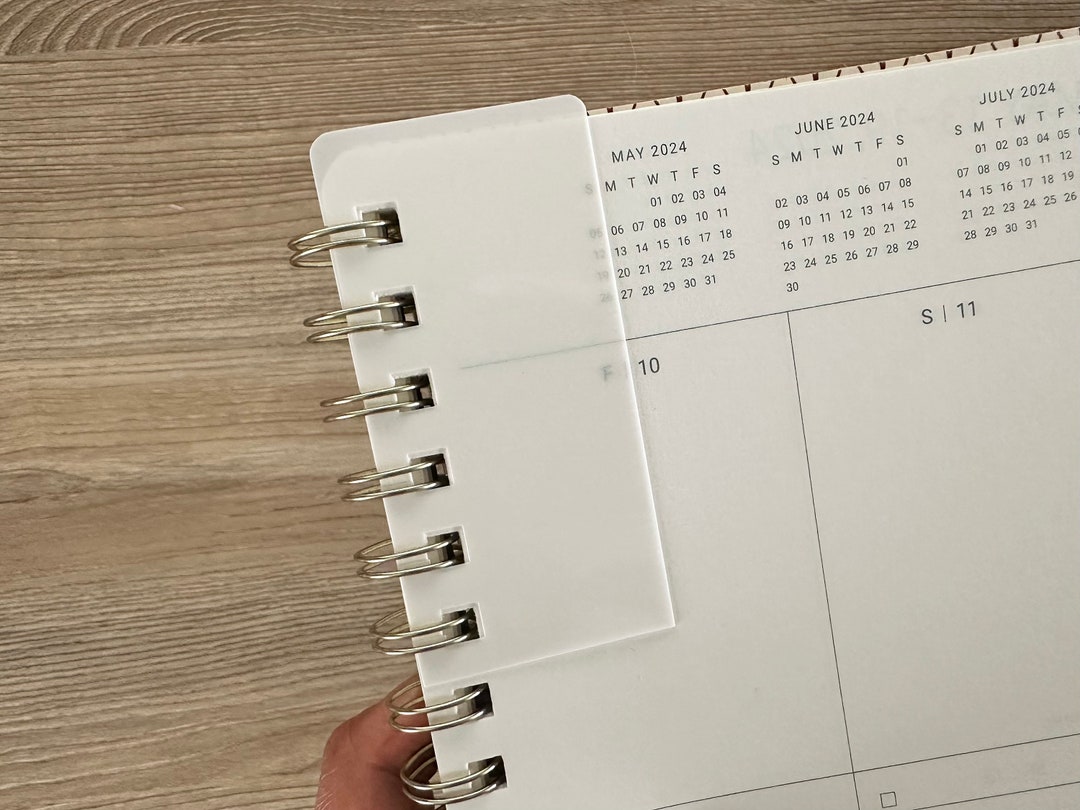 Milky White Minimalist Snap-in Double Coil Planner Bookmark for Daily ...