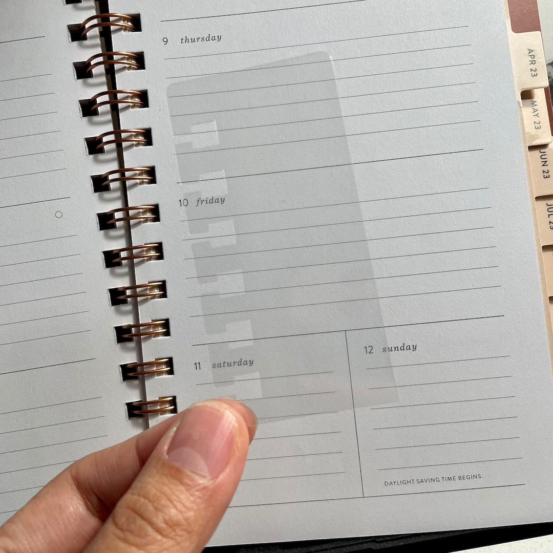 Minimalist Snap-in Double Coil Planner Bookmark for Daily Planner or ...