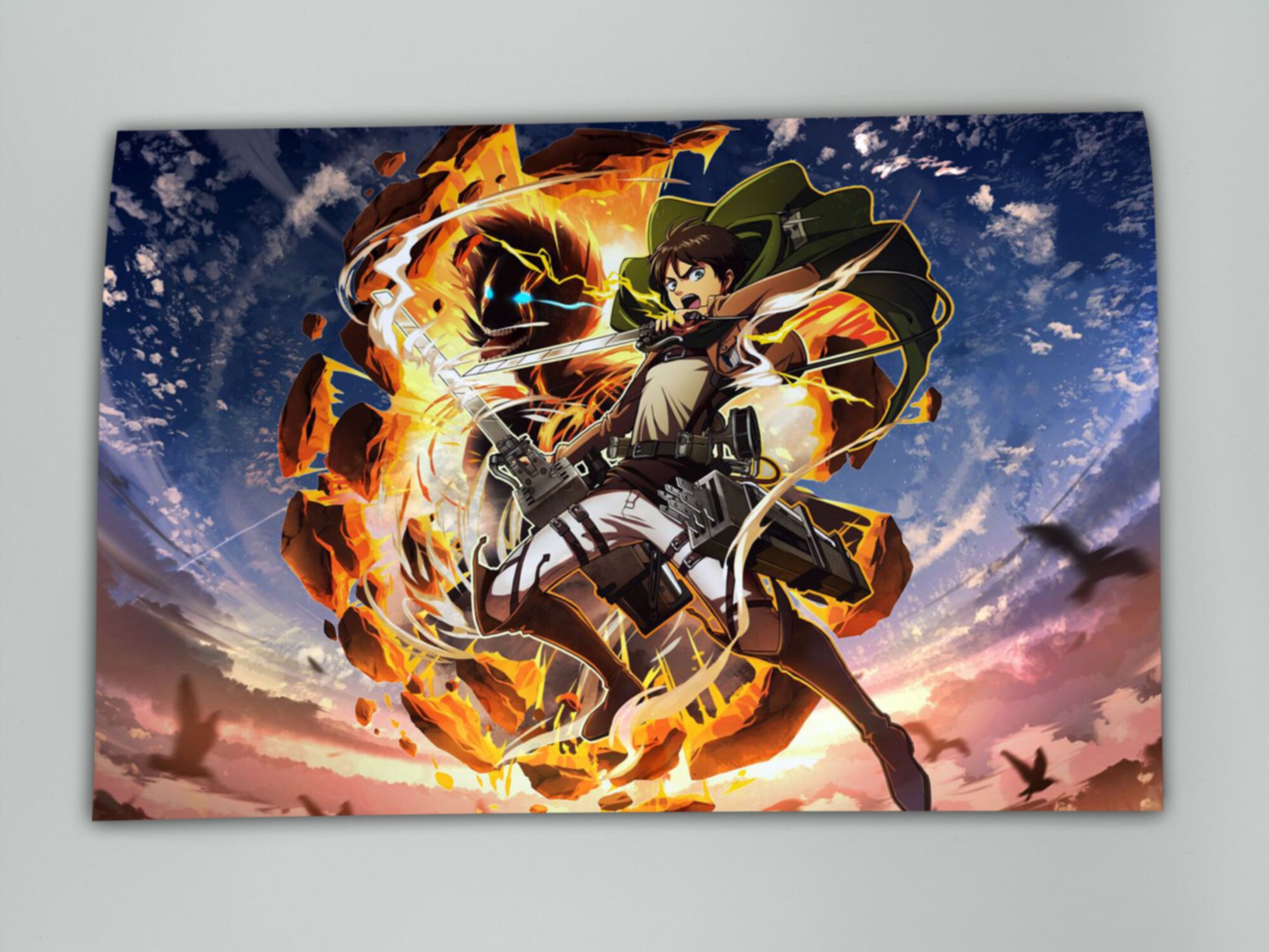 Attack on Titan poster Eren Yeager poster Attack on Titan | Etsy