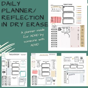 Reusable Daily Planner/reflection Dry Erase Sheet in 9 Styles - Etsy