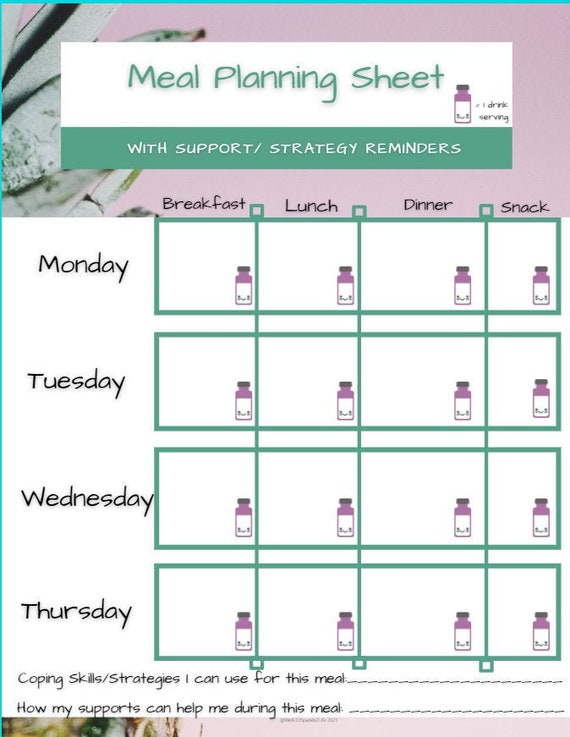 Meal Planner To Help With Disordered Eating DIGITAL DOWNLOAD | Etsy