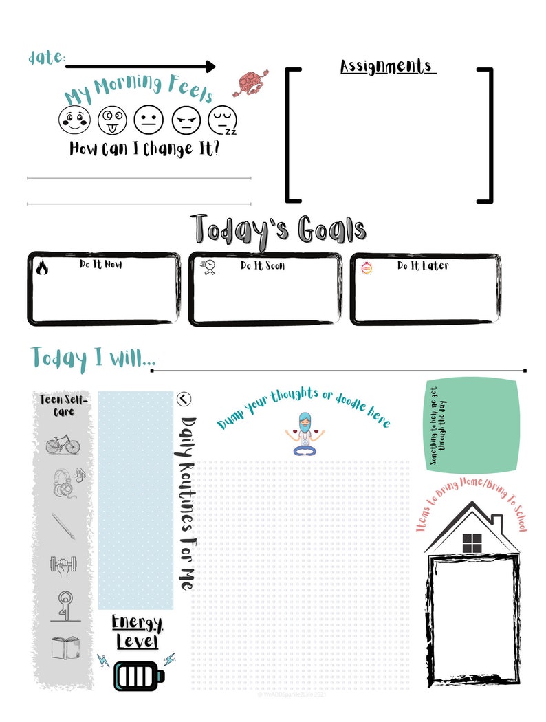 Reusable Daily Planner/reflection Dry Erase Sheet in 9 Styles - Etsy