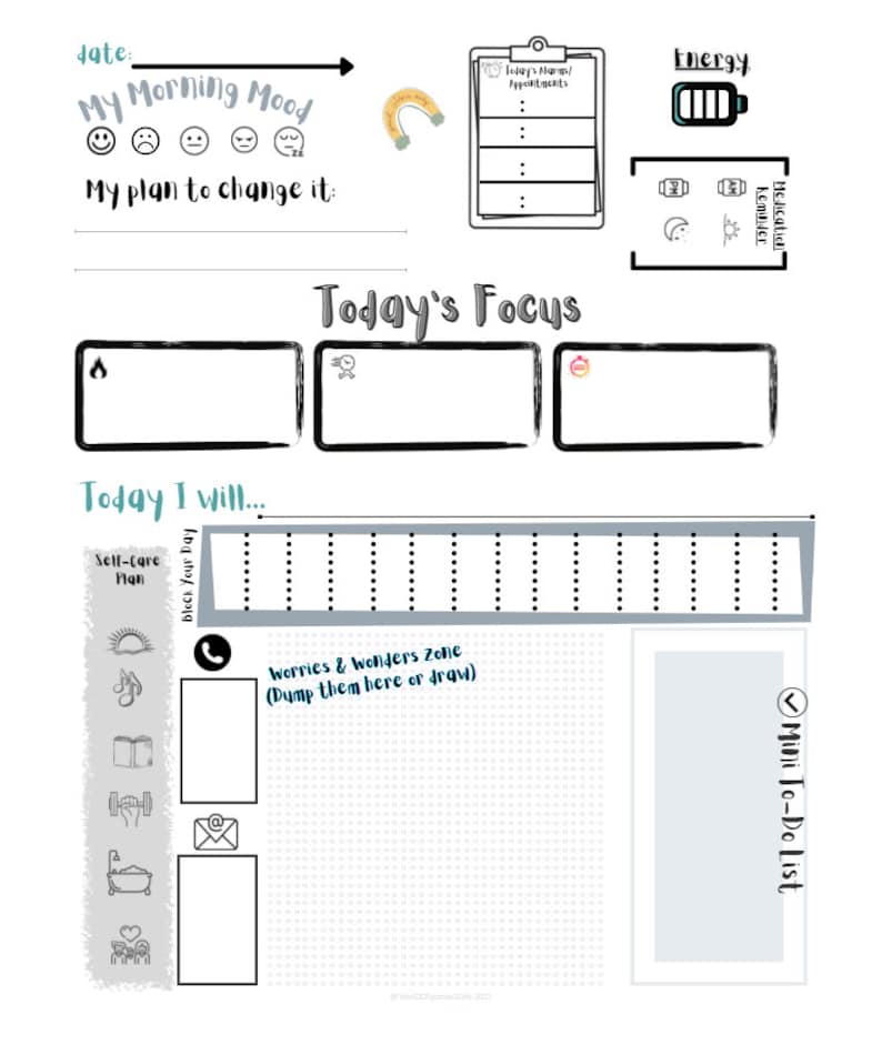 Reusable Daily Planner/reflection Dry Erase Sheet in 9 Styles - Etsy
