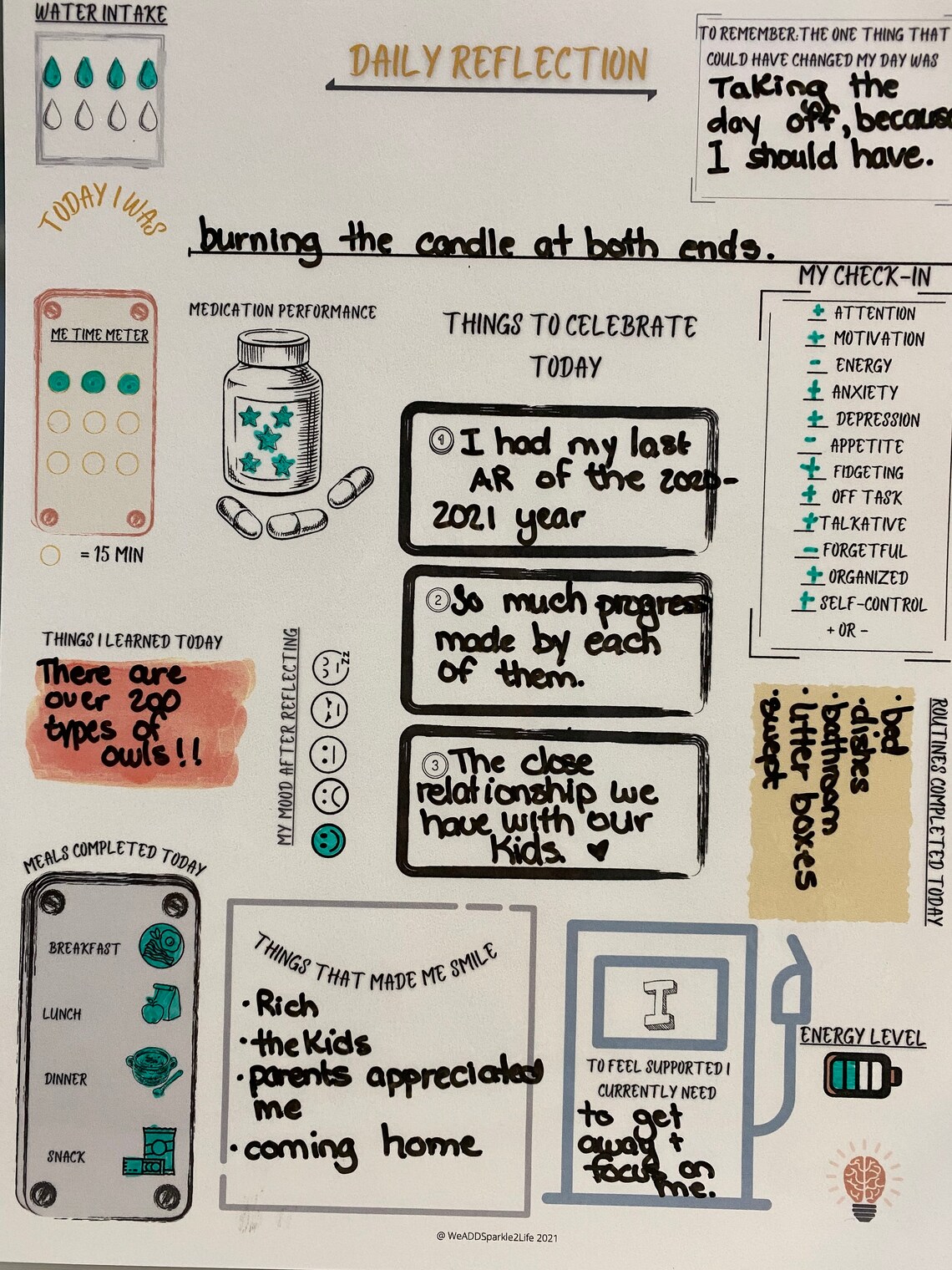 The Original Daily Planner/reflection Sheets for Unique Minds - Etsy