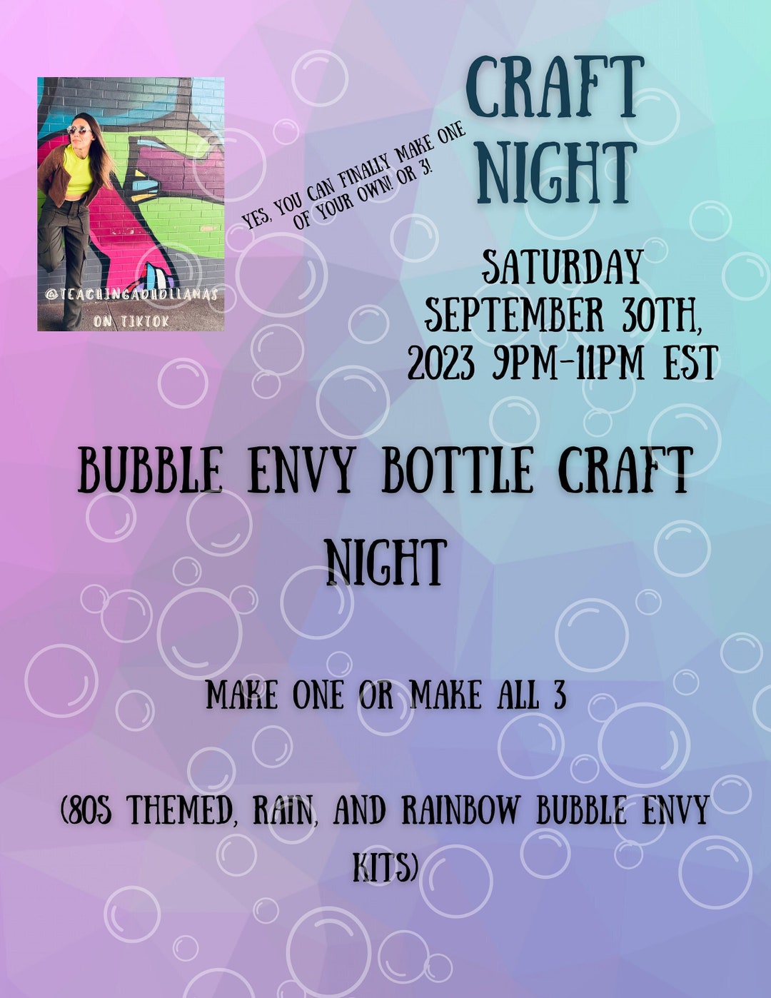 September Craft Night Bubble Envy Kits - Etsy