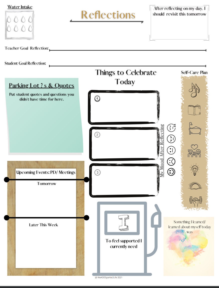 Planner/Reflection Notepad in 6 Styles Adult Kid Teen | Etsy