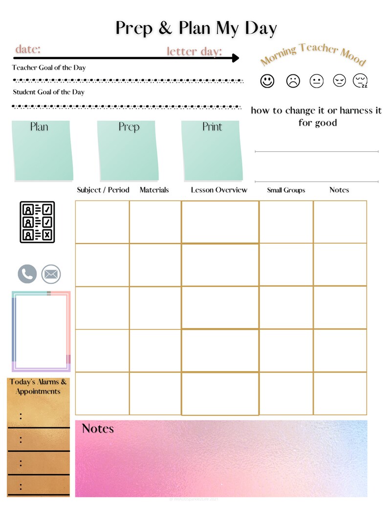 Reusable Daily Planner/reflection Dry Erase Sheet in 9 Styles - Etsy