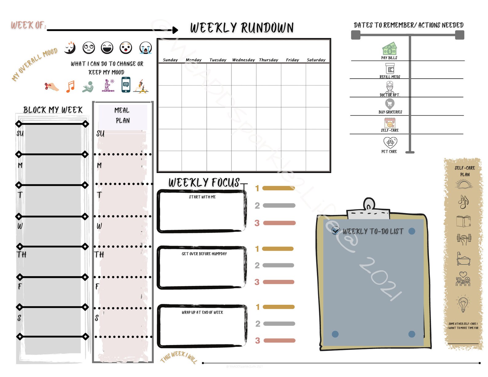 The Ultimate Weekly Planner for All Minds (digital Download) - Etsy