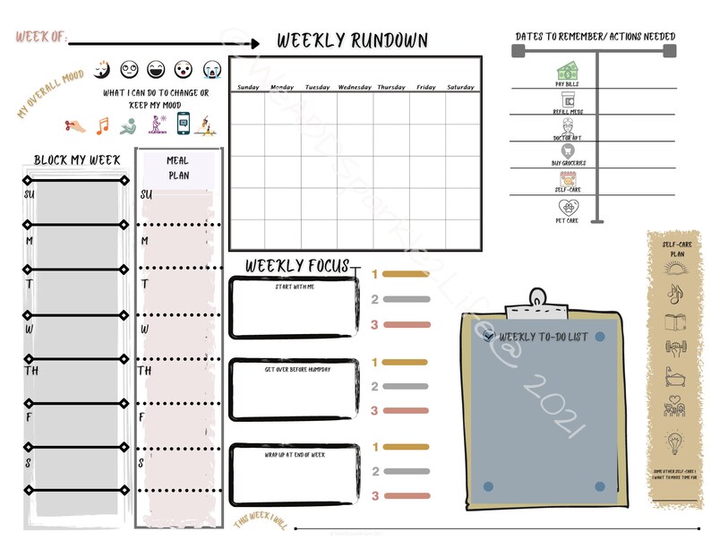 The Ultimate Weekly Planner for All Minds (digital Download) - Etsy