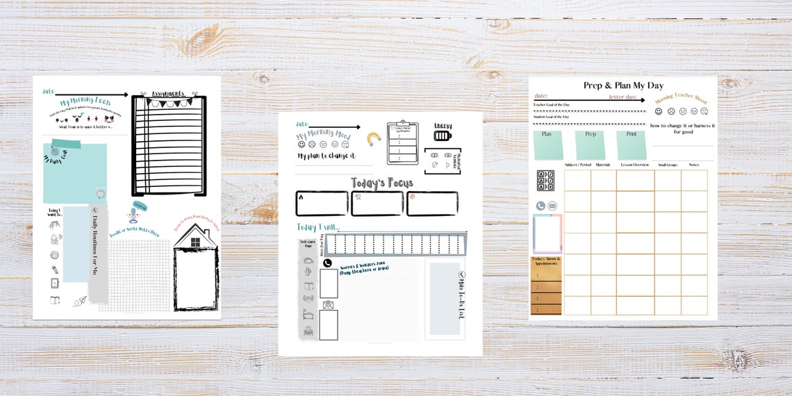 Planner/Reflection Notepad in 6 Styles Adult Kid Teen | Etsy