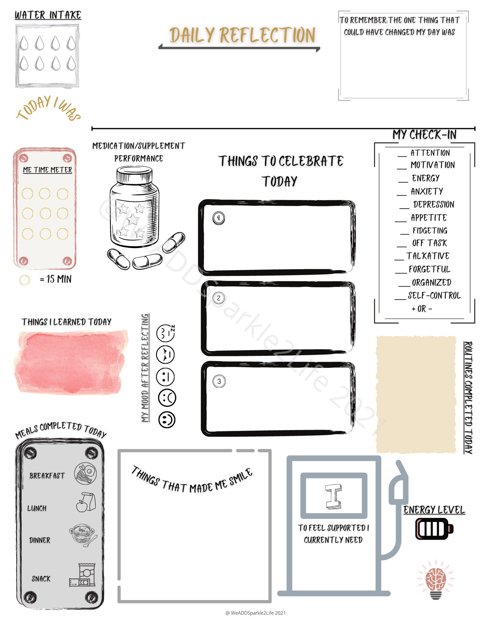 Planner/reflection Notepad in 6 Styles adult Kid Teen | Etsy