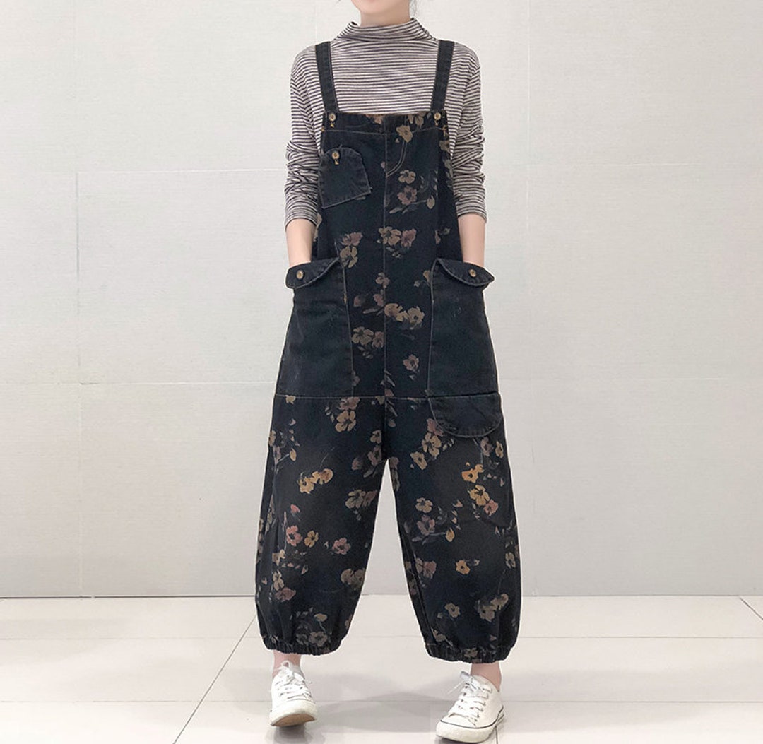 Retro Denim Overalls, Baggy Jeans Jumpsuits, Plus Size Overalls, Wide ...
