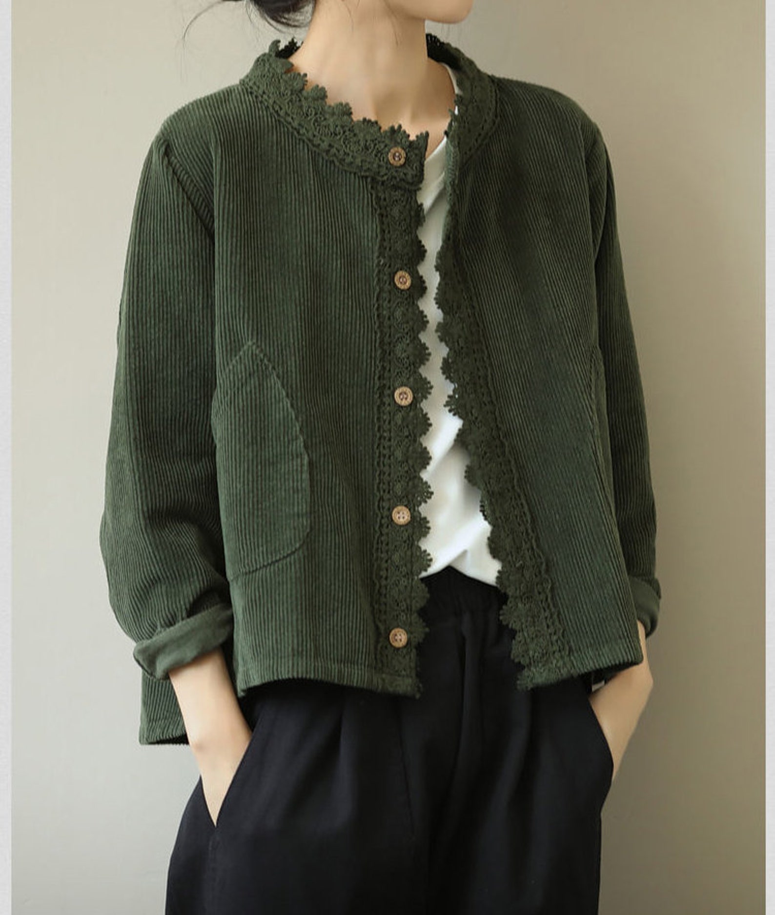 Autumn Corduroy Coat Short Corduroy Coats Women's Casual - Etsy