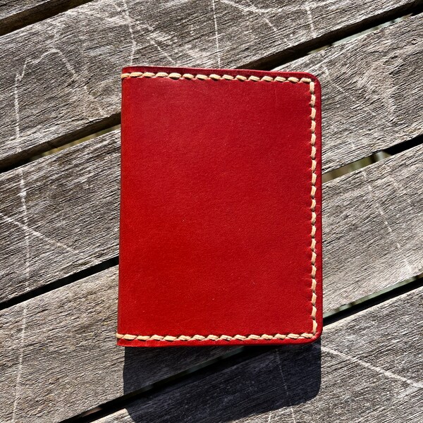 Red Leather Wallet - Etsy