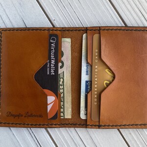 Poodle Dog on Leather Rugged Minimalist Wallet Handmade in USA Gift ...