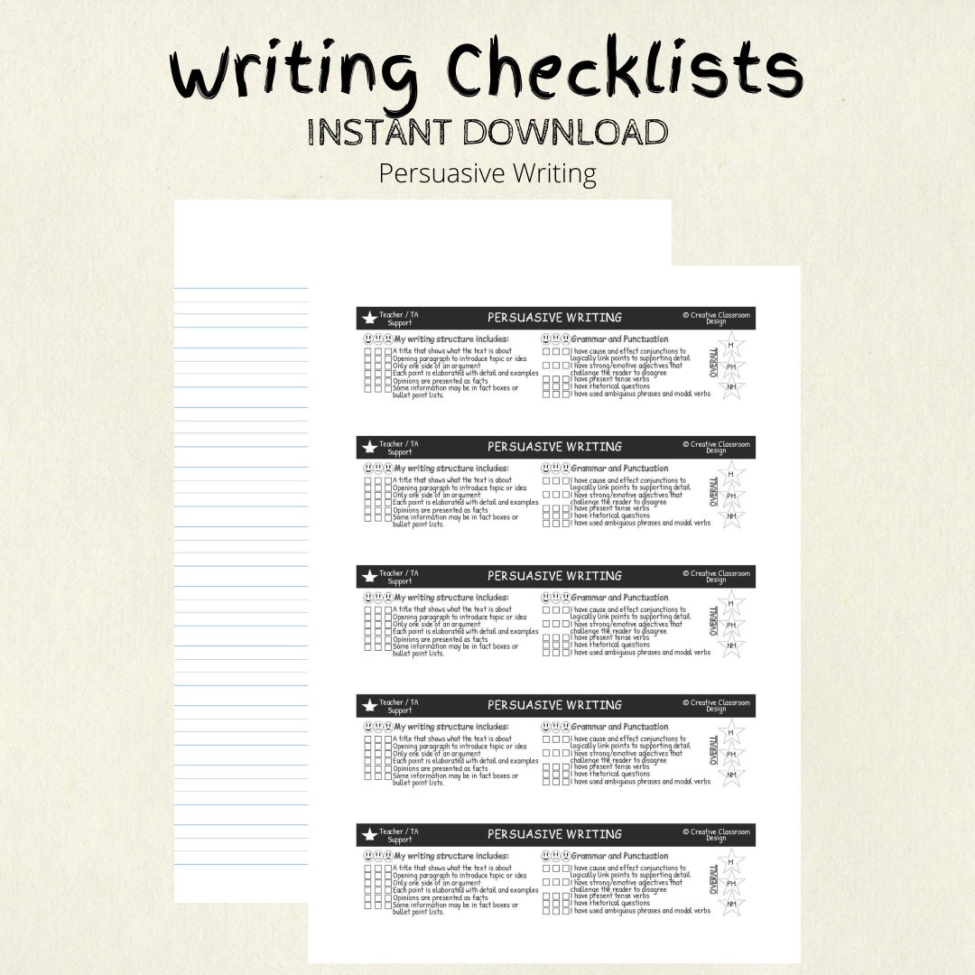 Writing Checklist Persuasive Instant Download Printable Teacher writing-checklist-persuasive-instant-download-printable-teacher