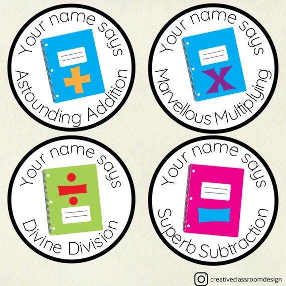 Maths Stickers Personalised Personalised Stickers | Etsy