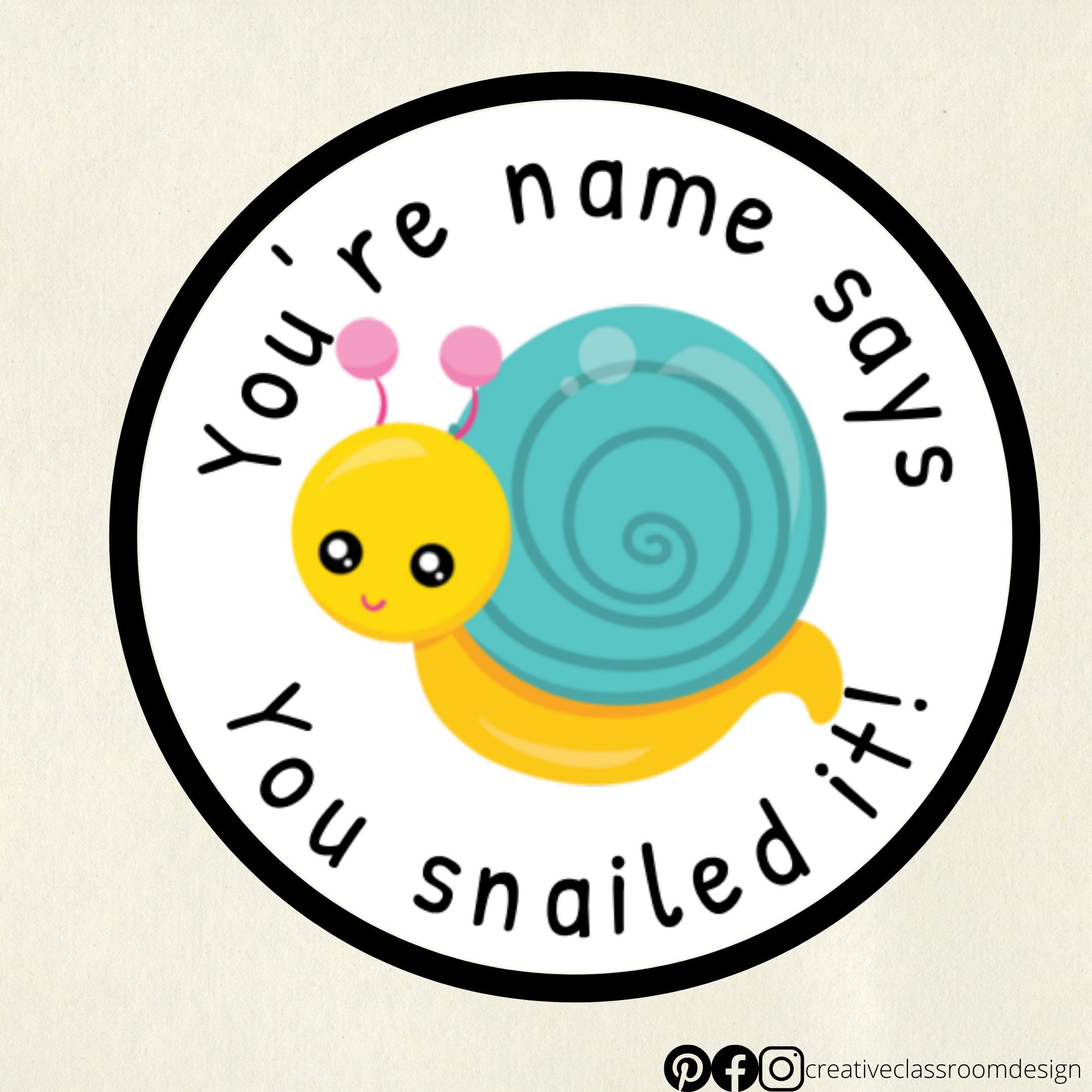 Personalised Pun Stickers *snailed It*, Praise Stickers, Reward ...