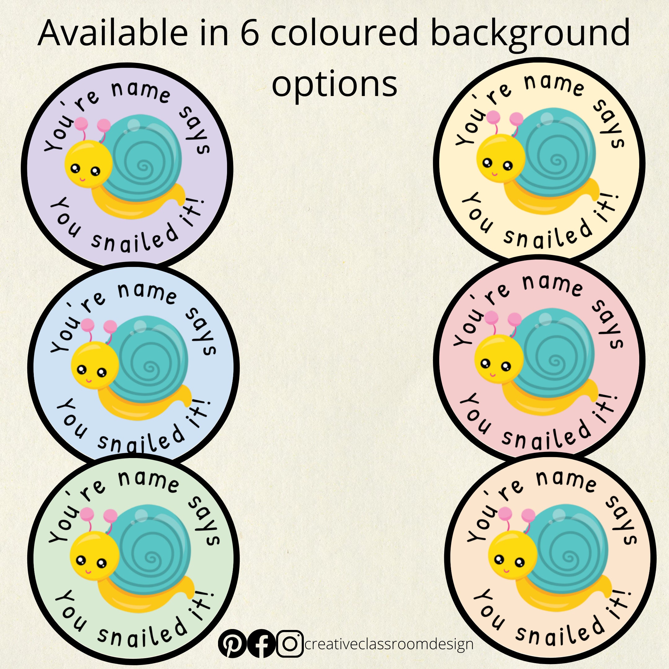 Personalised Pun Stickers *snailed It*, Praise Stickers, Reward ...