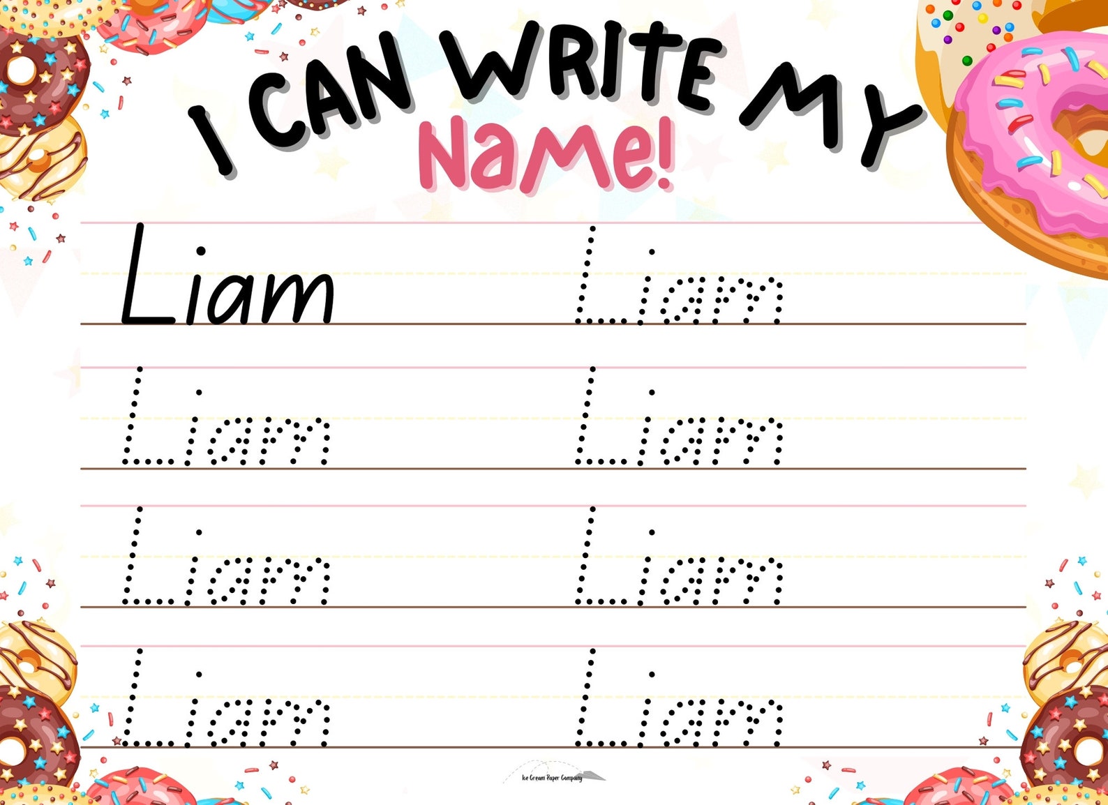 Liam Traceable Name Printable Includes All 9 Styles: Beach | Etsy