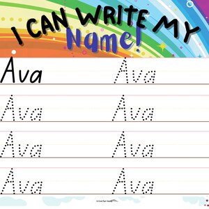 Ava Traceable First Name Printable 9 Styles Beach | Etsy