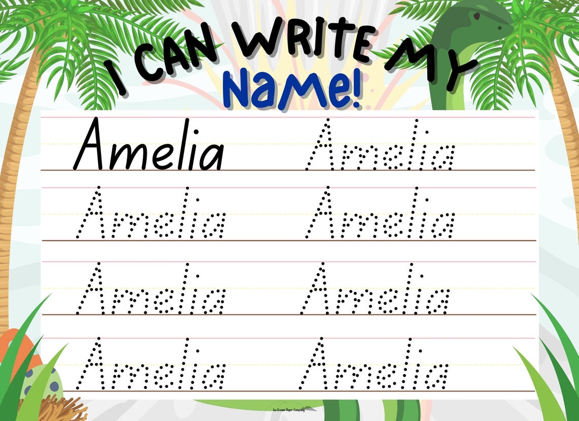 Amelia Traceable First Name Printable 9 Styles Beach | Etsy