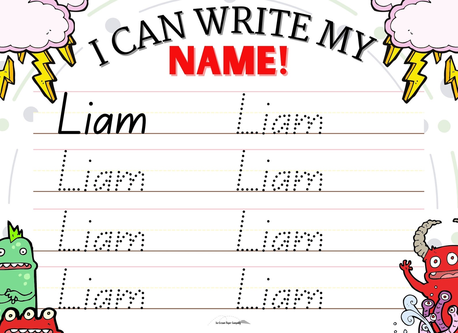 Liam Traceable Name Printable Includes All 9 Styles: Beach | Etsy