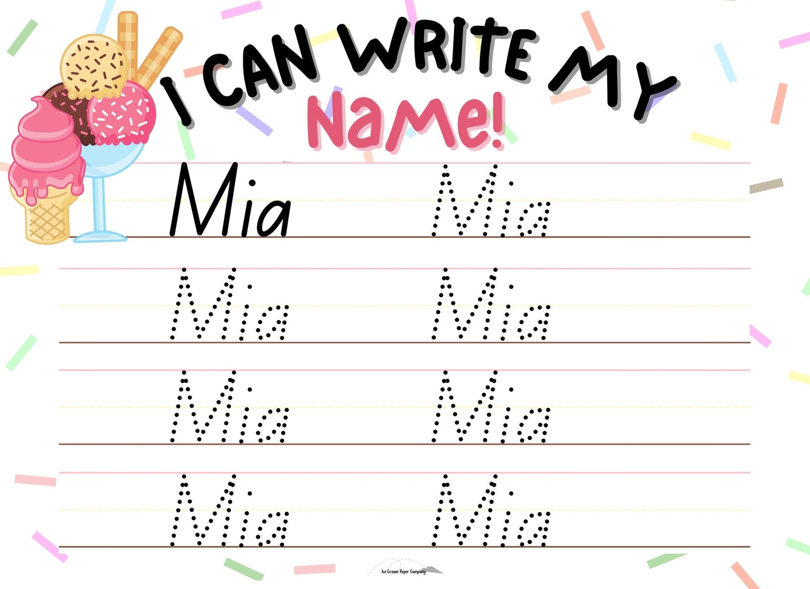 Mia Traceable First Name Printable / Includes Styles: Beach | Etsy