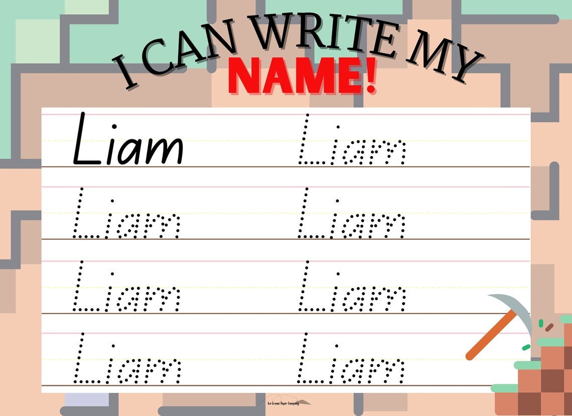 Liam Traceable Name Printable Includes All 9 Styles: Beach | Etsy