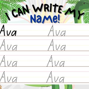 Ava Traceable First Name Printable 9 Styles Beach | Etsy