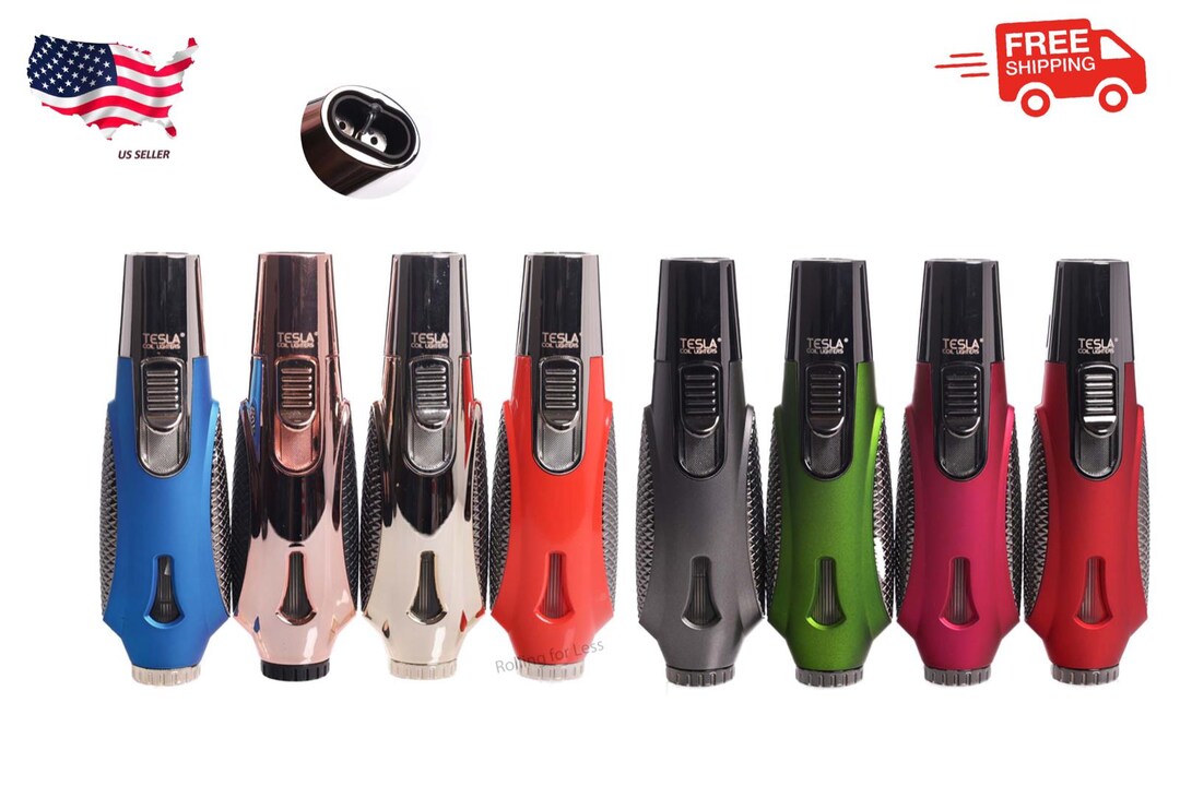 TESLA® Coil Lighters Double Flame Butane Refillable Torch Lighter - Etsy