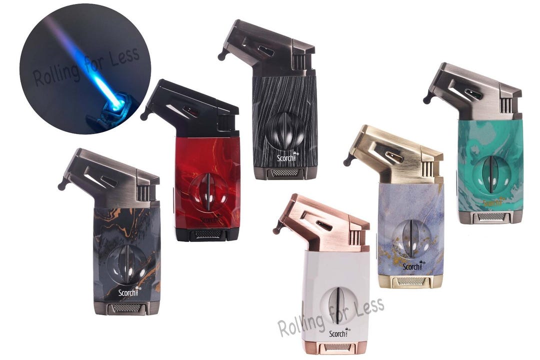 Scorch Torch Single Flame Torch Lighter With Cigar Cutter - Etsy