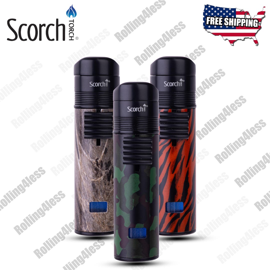 Scorch Coil Lighters Triple Flame Torch Lighter W/cigar Punch - Etsy