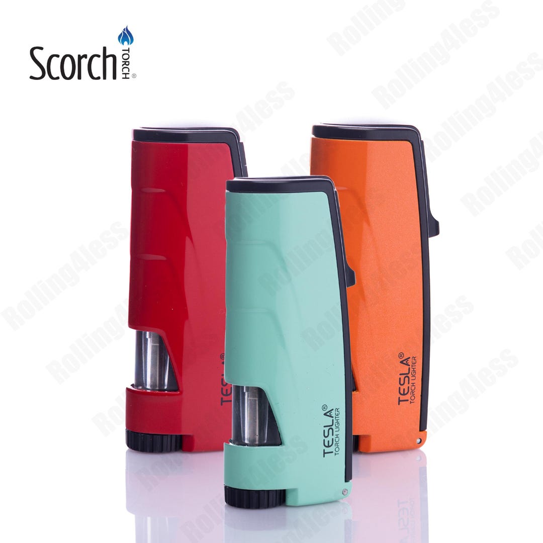 TESLA® Coil Lighters Triple Flame Torch Lighter W/ Cigar Punch - Etsy