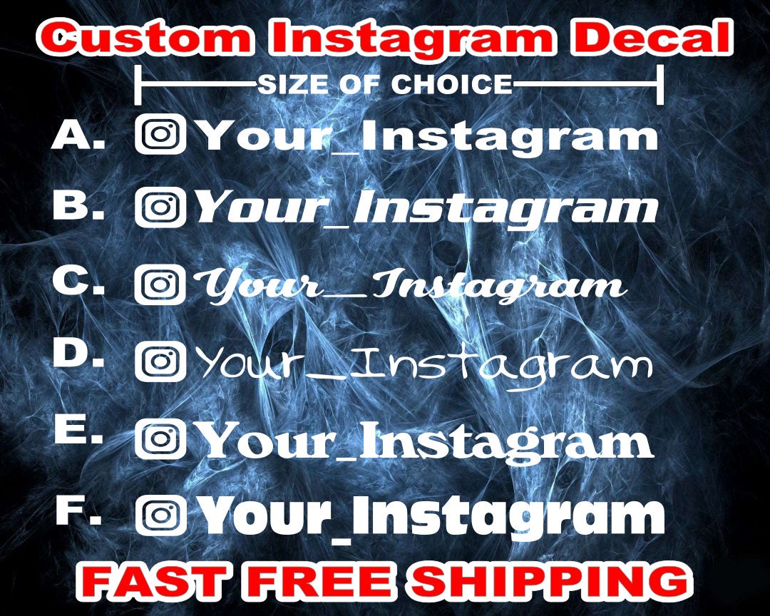 Instagram Car Decal - Custom Instagram Decal, Custom Insta Window Decal ...