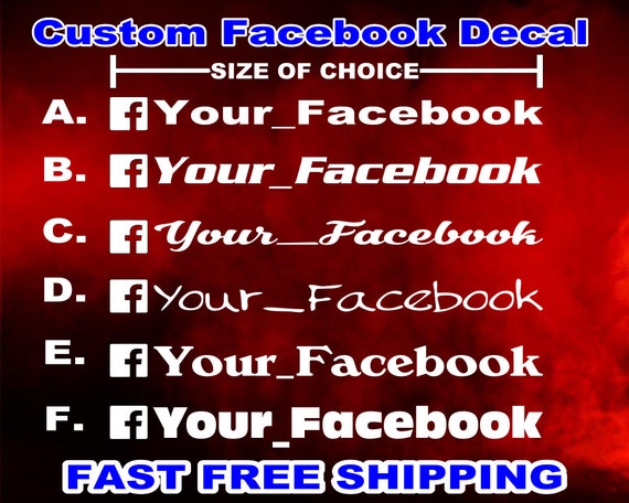 Facebook Car Decal Custom Facebook Decal Custom Facebook | Etsy
