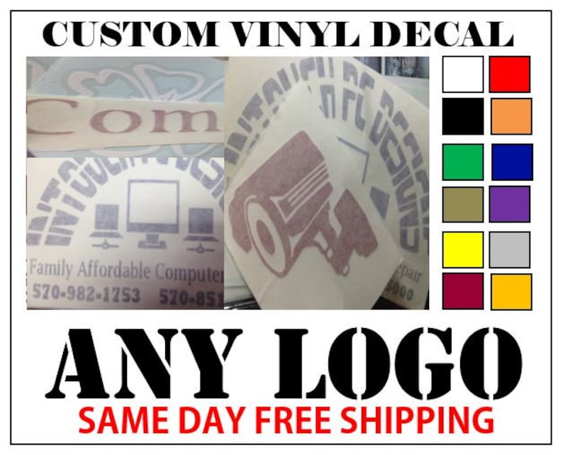 Custom Vinyl Decals / Sticker Any Logo or Image FAST FREE | Etsy