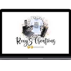 T-shirt Business Logo, Crafting Logo, Heat Transfer Tumbler Press, Cheetah Watercolor Background ...