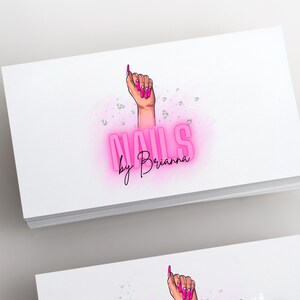 Nail Tech Logo Design, Nail Logo, Logo for Business, Pink Neon Clipart ...