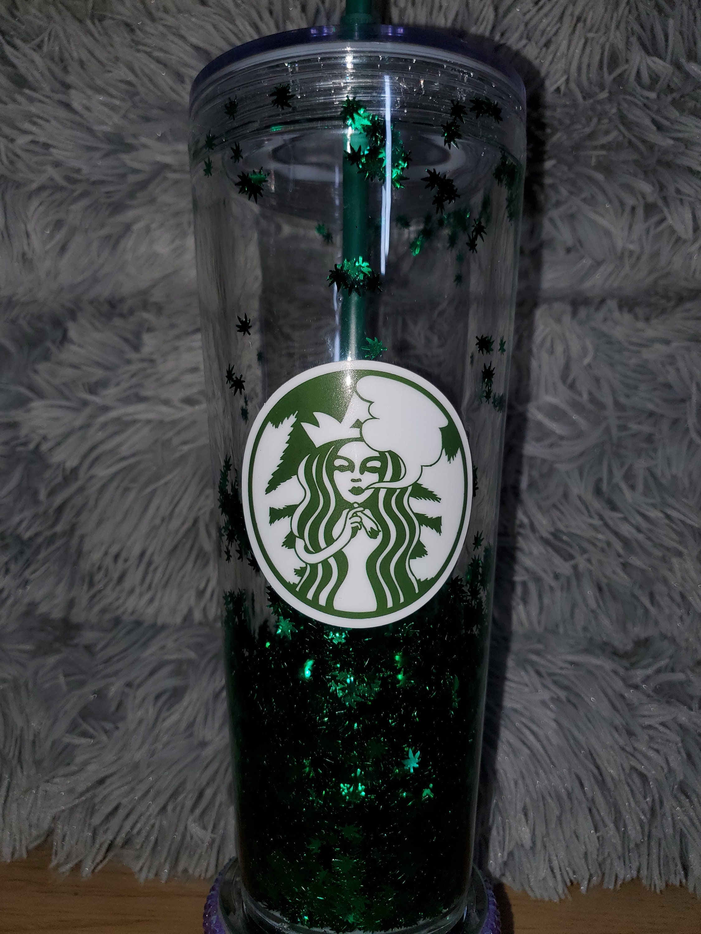 Snow Globe Glitter Cold Cup, Personalized Tumbler, Custom Cup, Pot Leaf ...