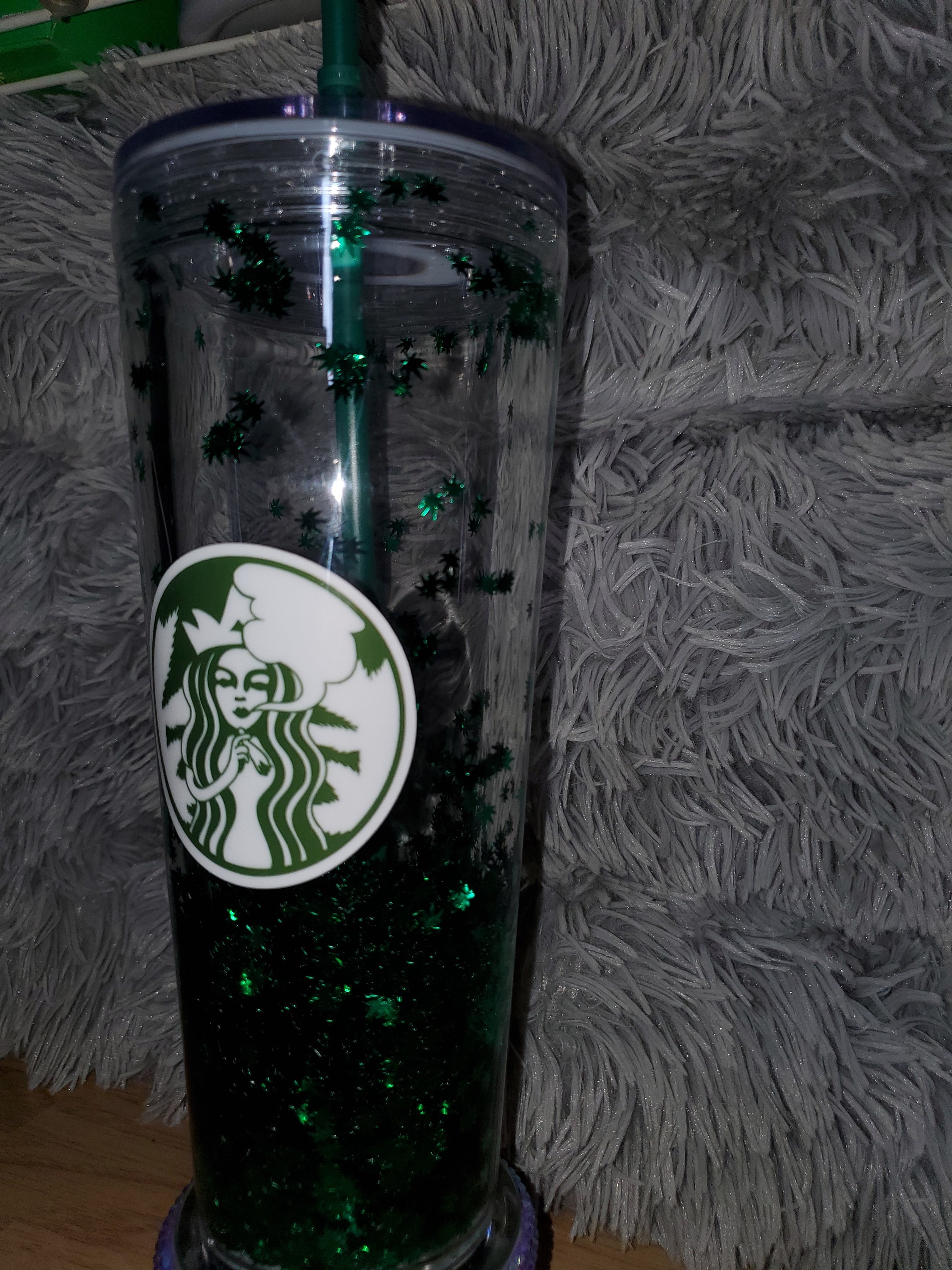 Snow Globe Glitter Cold Cup, Personalized Tumbler, Custom Cup, Pot Leaf ...