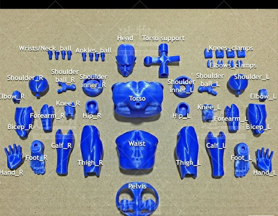 Movable Man Body 3D Stl File - Etsy Ireland