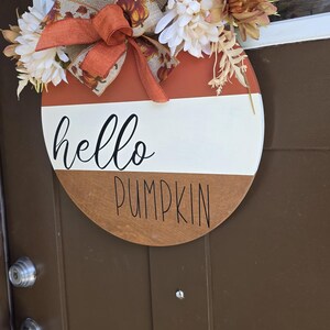 Front Door Decor | Hello Pumpkin | Front Door Wreath | Door Hanger ...