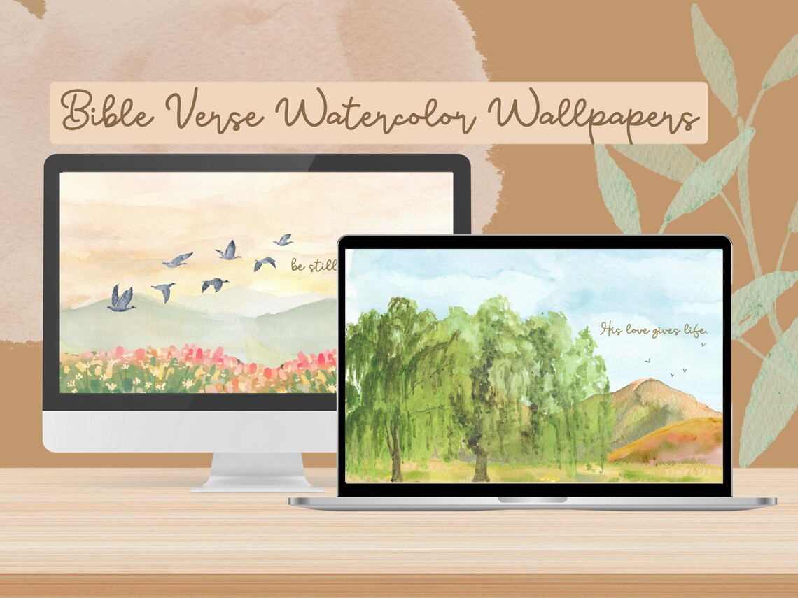 Watercolor Bible Verse Desktop Wallpapers (set of 2) - Etsy