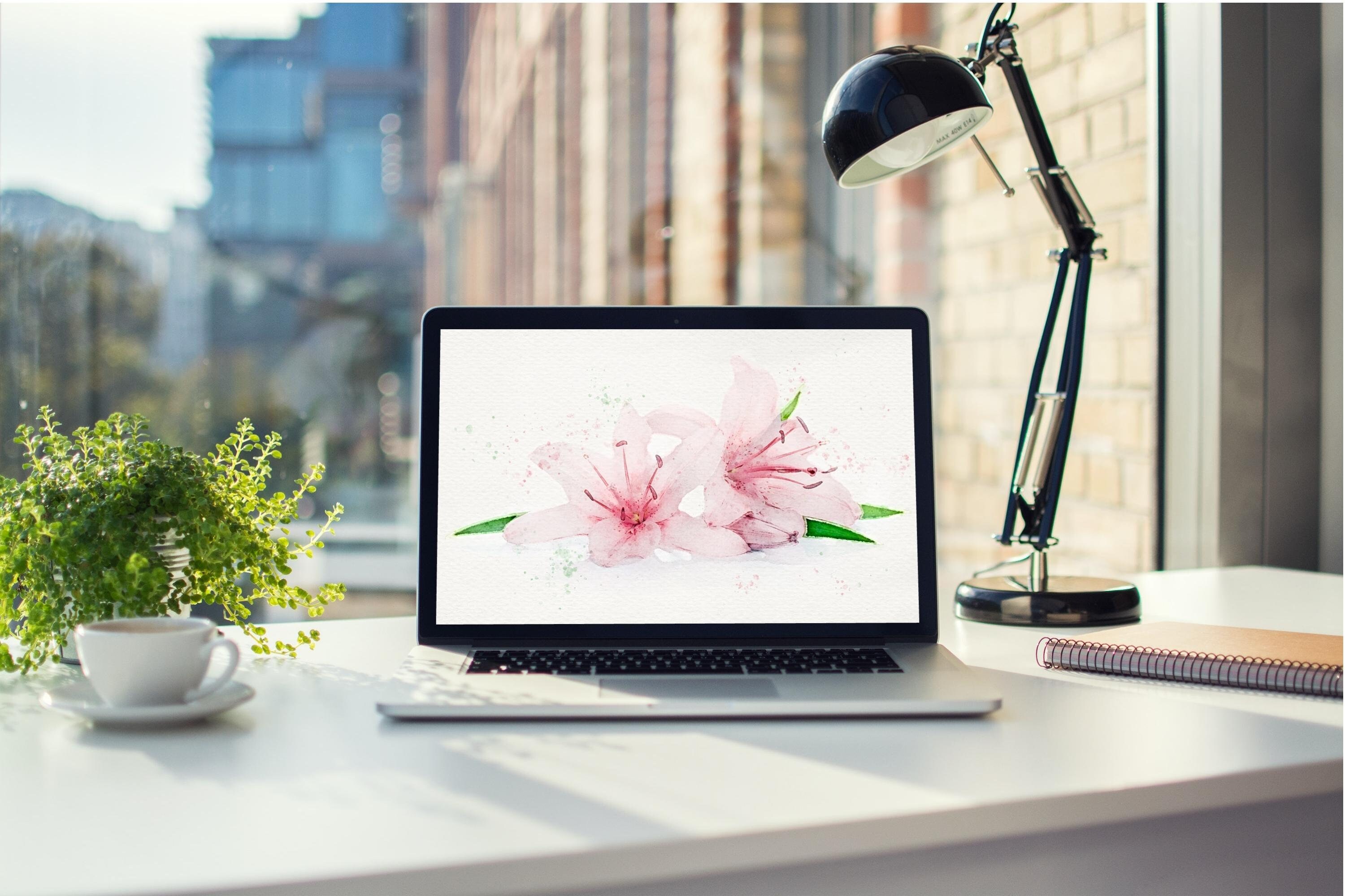 Floral PC Wallpaper. Boho Flower Desktop Wallpaper. Desktop Background ...