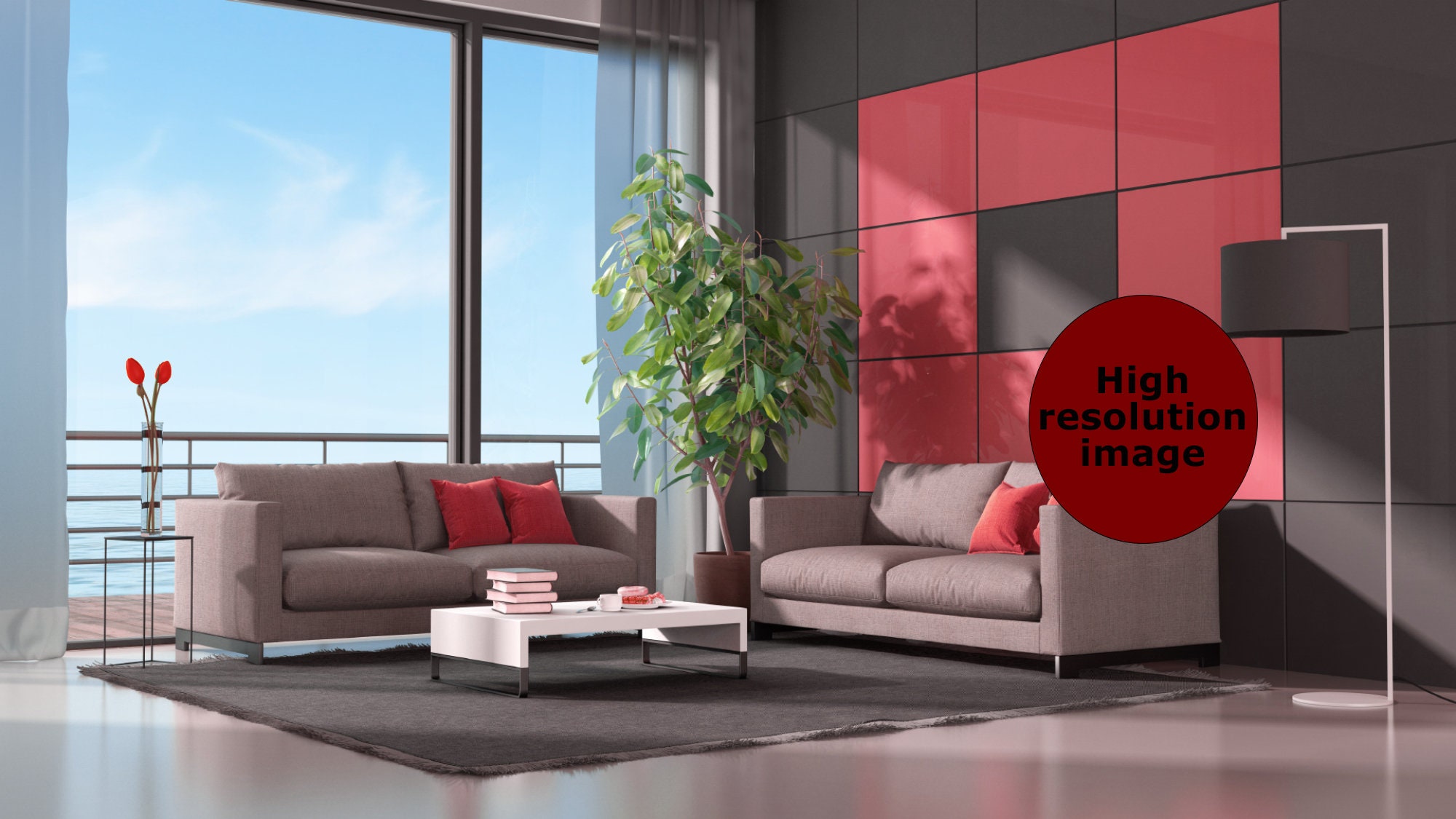 Zoom Backgrounds Set of 4, Bright Living Room Background Bundle ...