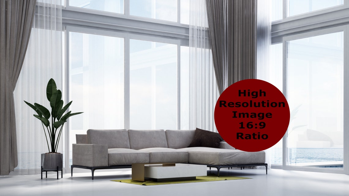 White Living Room Zoom Backgrounds, Beach View Background, Virtual ...