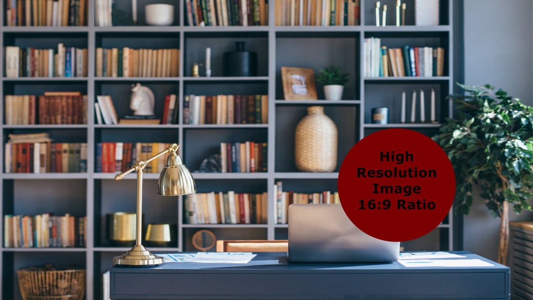 Book Shelf Background, Virtual Bookshelf for Zoom Backgrounds, Bookcase ...