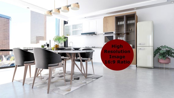 Modern Kitchen Background Kitchen Virtual Background for | Etsy